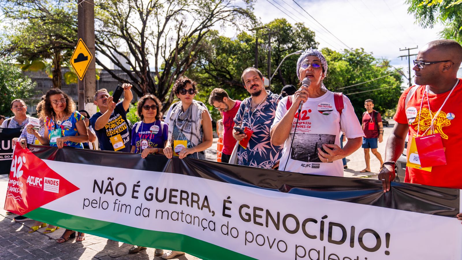Ato em Solidariedade à Palestina é realizado durante o 42º Congresso do ANDES-SN | ADUSB